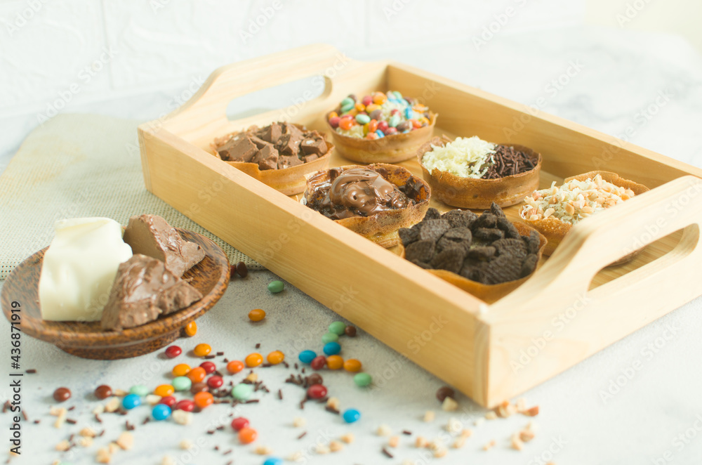 Martabak Manis is Indonesia dessert. Sweet Martabak with chocolate ...