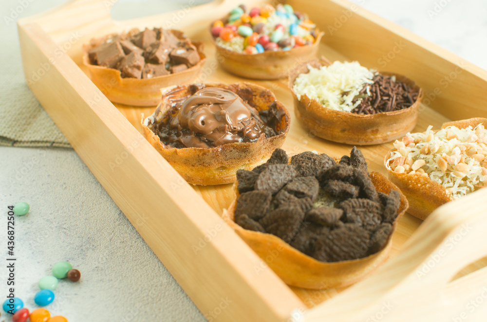 Martabak Manis is Indonesia dessert. Sweet Martabak with chocolate ...