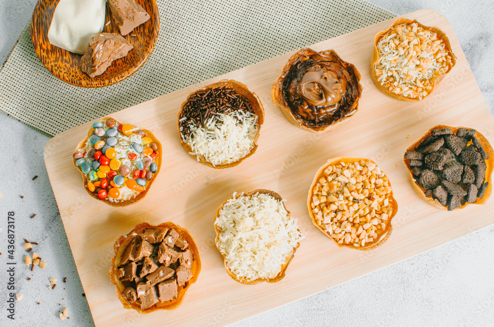 Martabak Manis is Indonesia dessert. Sweet Martabak with chocolate ...