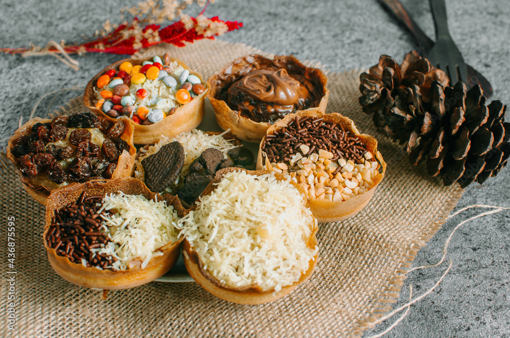 Martabak Manis is Indonesia dessert. Sweet Martabak with chocolate ...
