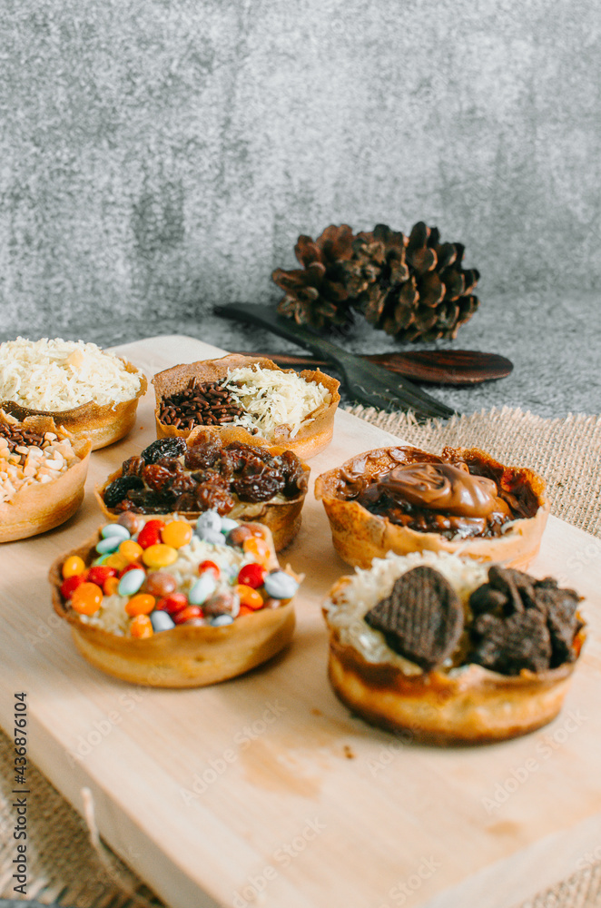 Martabak Manis is Indonesia dessert. Sweet Martabak with chocolate ...