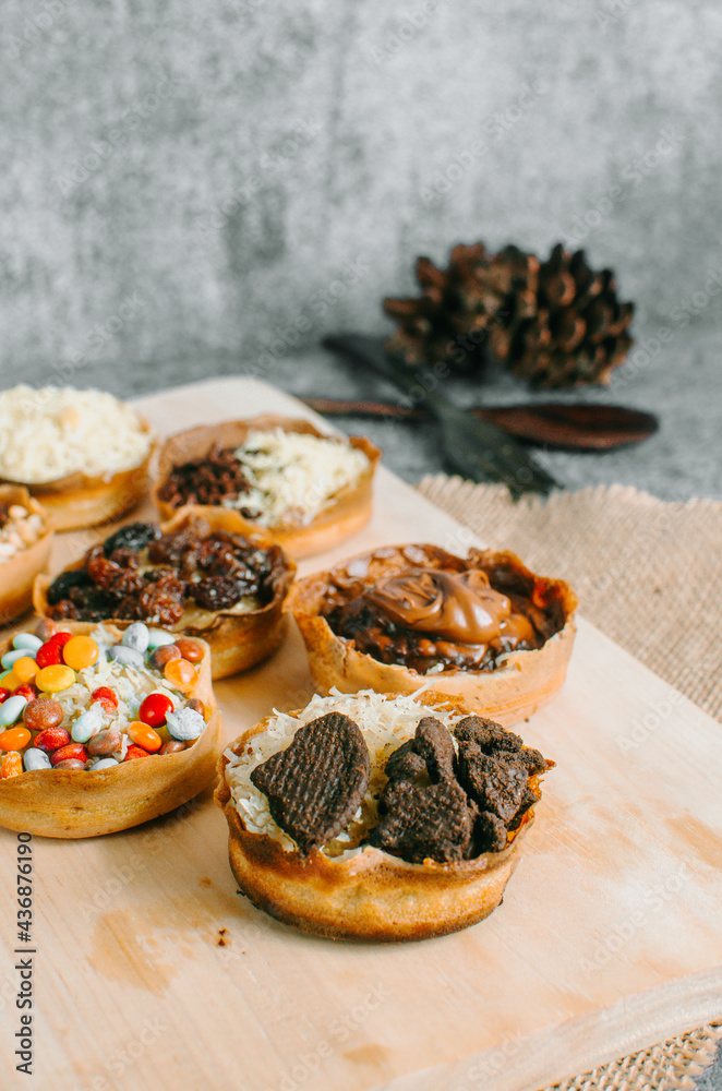 Martabak Manis is Indonesia dessert. Sweet Martabak with chocolate ...