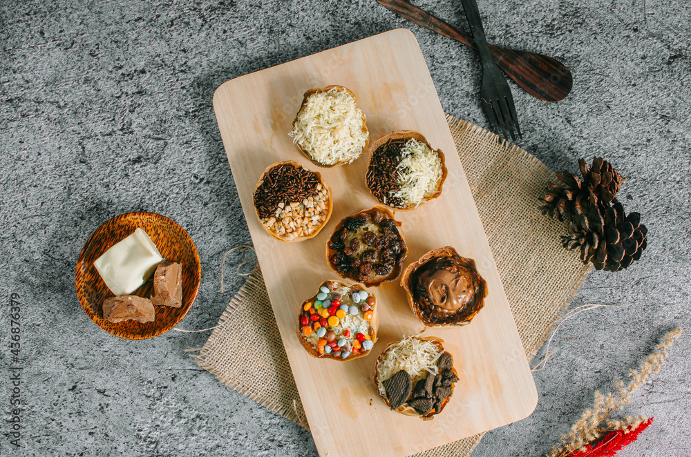 Martabak Manis is Indonesia dessert. Sweet Martabak with chocolate ...