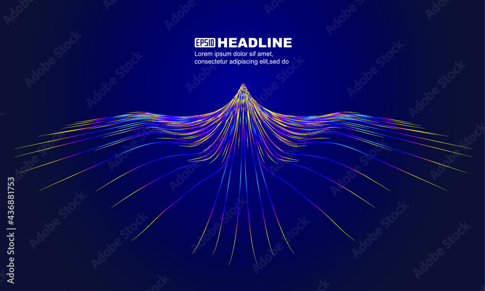 The lines of color come together like an eagle spreading its wings ...