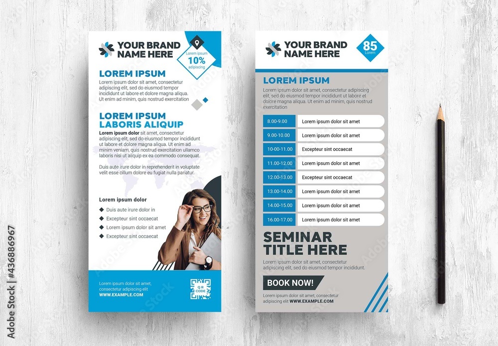 Corporate Event Schedule Card for Business Corporation Exhibition Stock ...