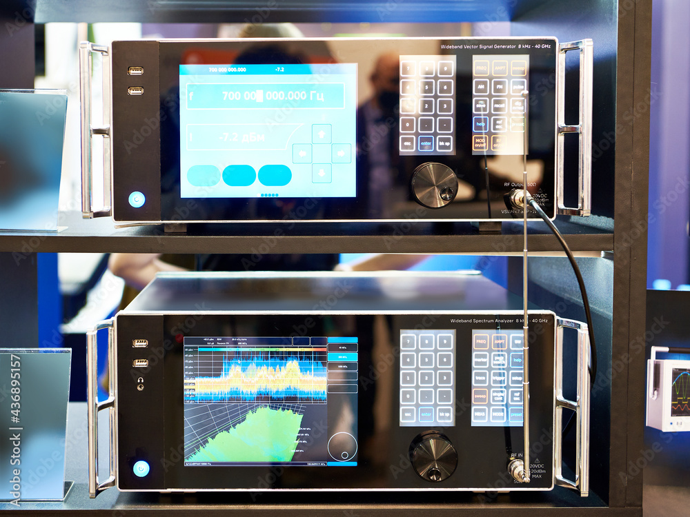 Wideband vector signal generator and spectrum analyzer in store Stock ...