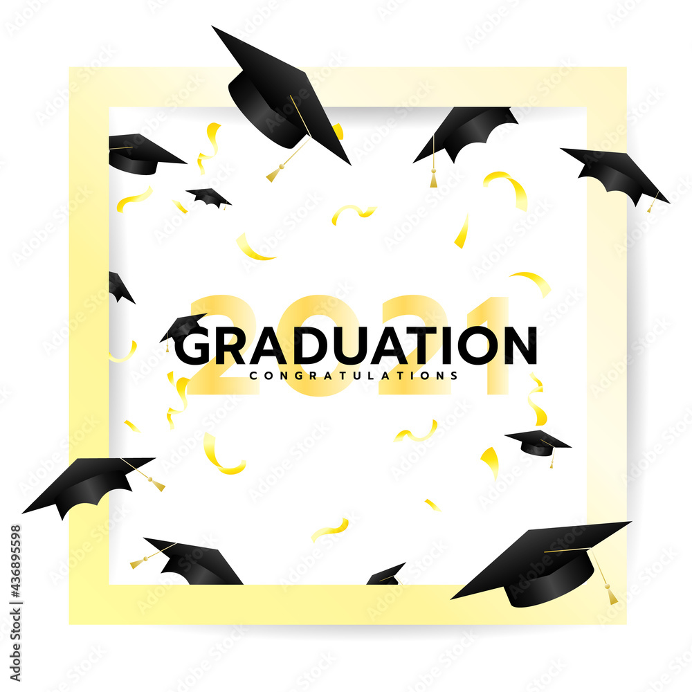 Graduation Frame for Congratulations Class of 2021 with Graduation cap ...