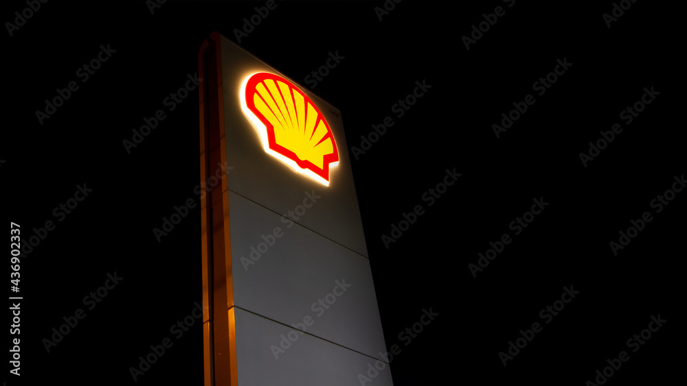 The logo of Royal Dutch Shell is seen at a petrol station in BANGKOK ...