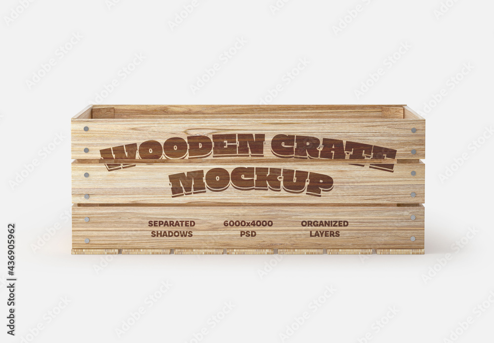 Wooden Crate Mockup Stock Template | Adobe Stock