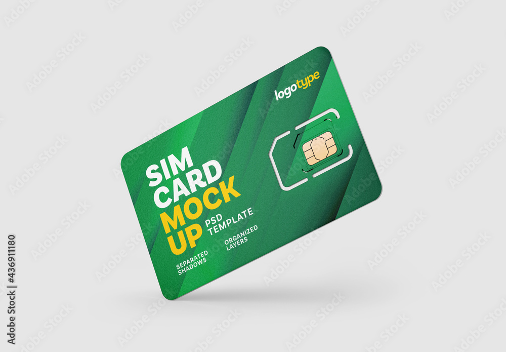 Sim Card Mockup, Plastic Card Stock Template | Adobe Stock