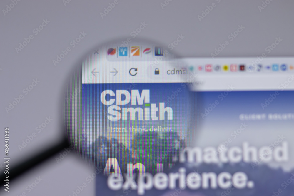 Los Angeles, California, USA - 1 June 2021: CDM Smith logo or icon on website page, Illustrative ...