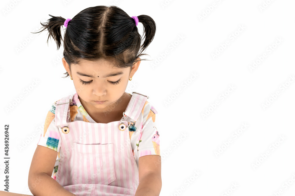 Sad girl kid not happy with going to school again after long covid ...