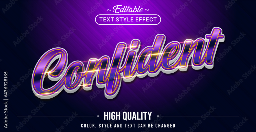 Editable text style effect - Confident text style theme. Stock Vector ...