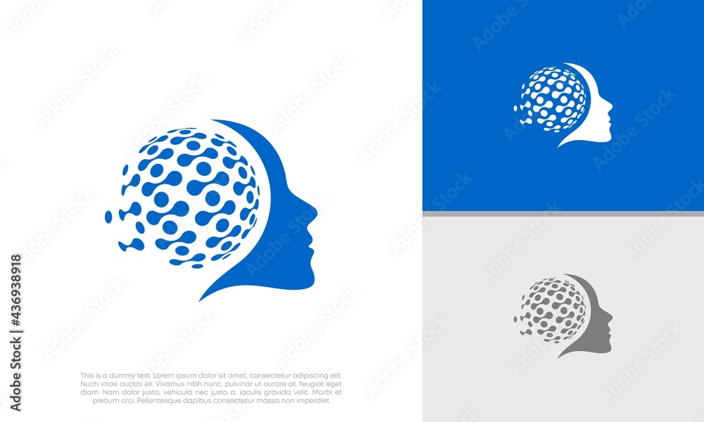 Abstract artificial intelligence logo. Innovative high tech logo ...