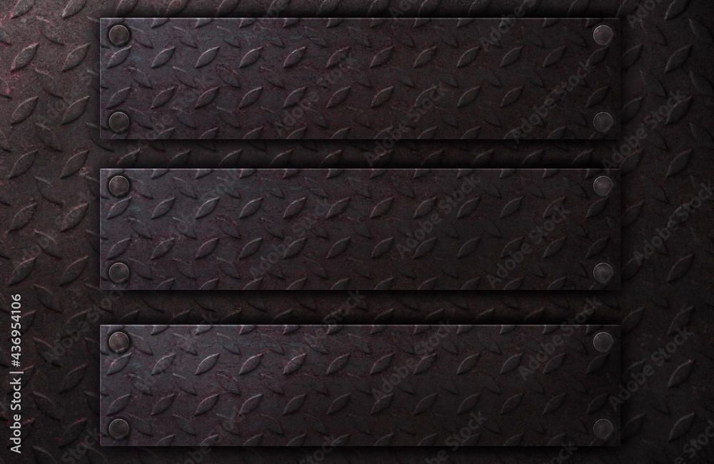 Old iron plate background image template And rust. The surface is rough ...