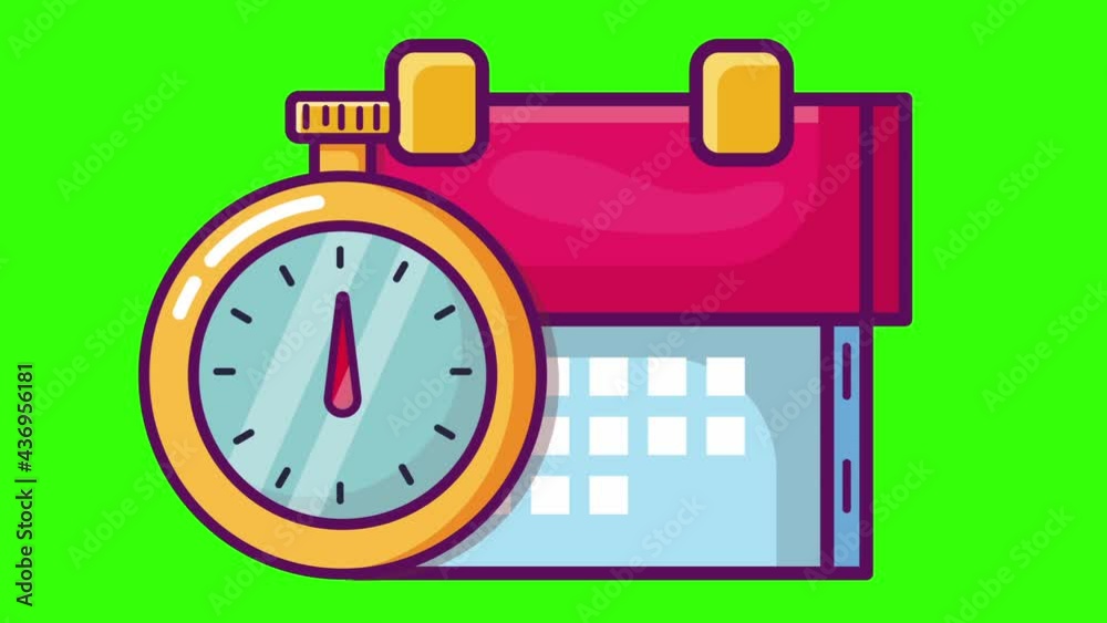 business schedule concept animation on the green screen background ...