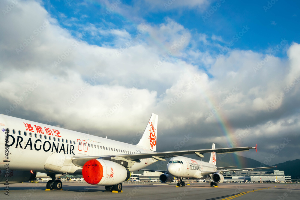 Dragon (Dragon air) aircraft line up with engine seal up for long term ...