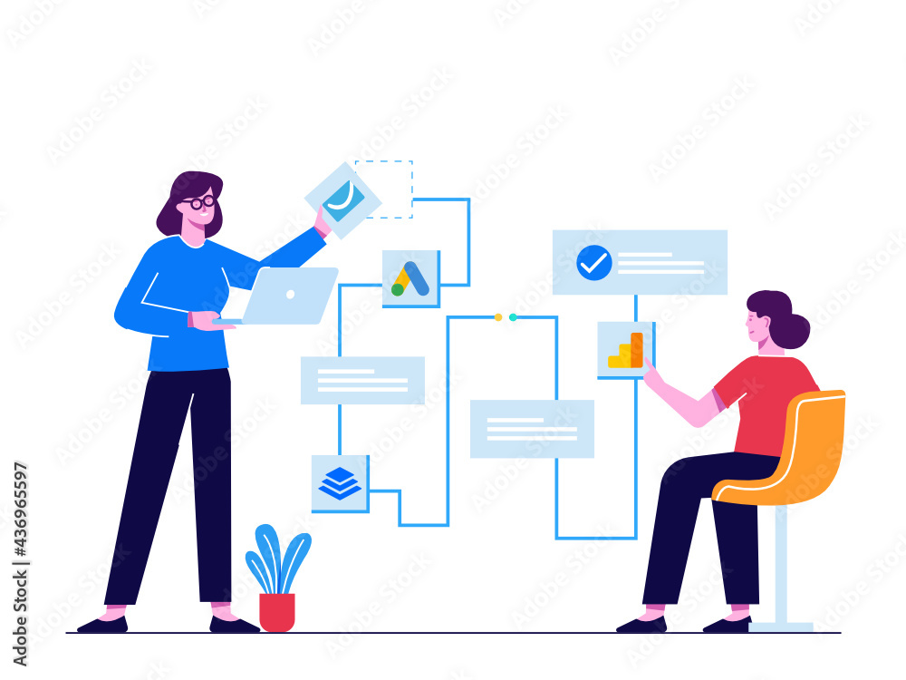 Integration Vector Illustration Stock Vector | Adobe Stock