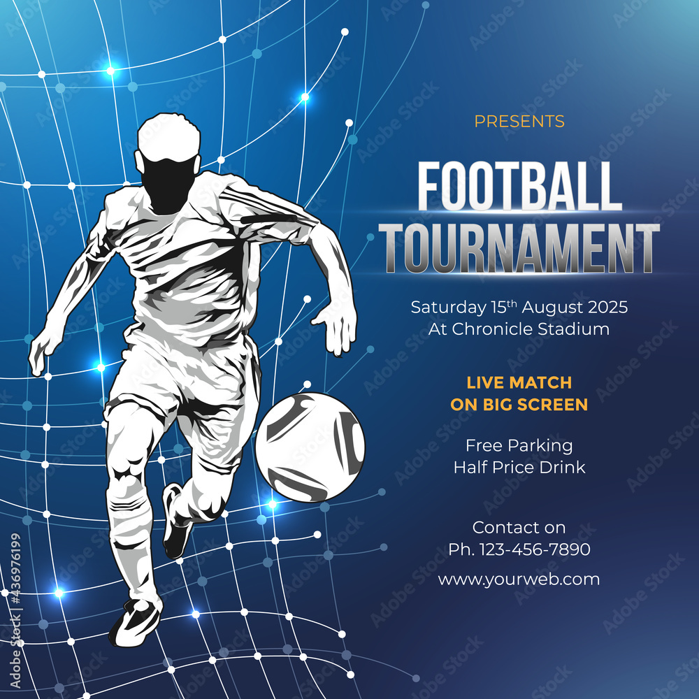 football soccer tournament social media post template Stock Vector ...