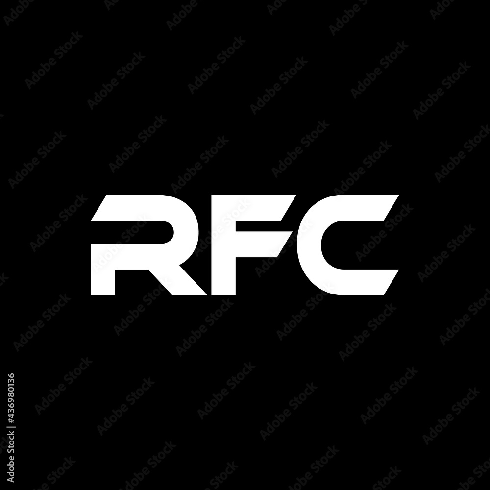 RFC letter logo design with black background in illustrator, vector ...