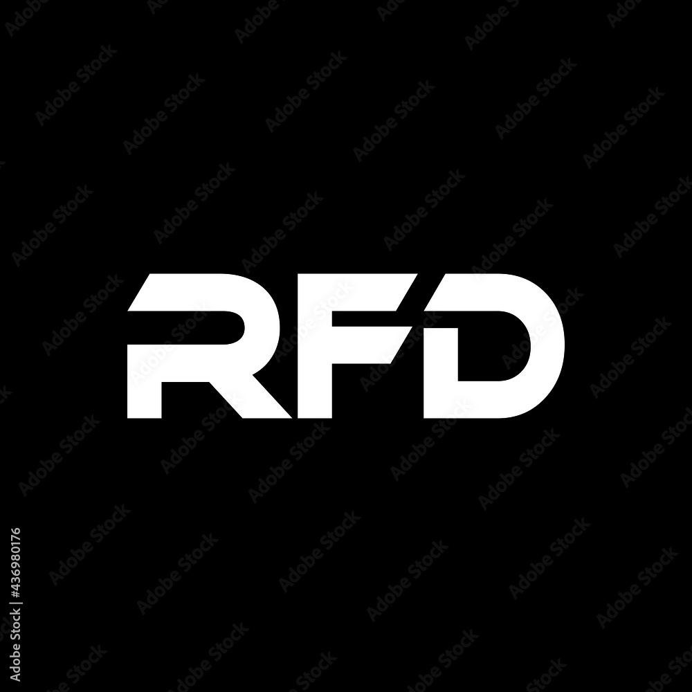 RFD letter logo design with black background in illustrator, vector ...