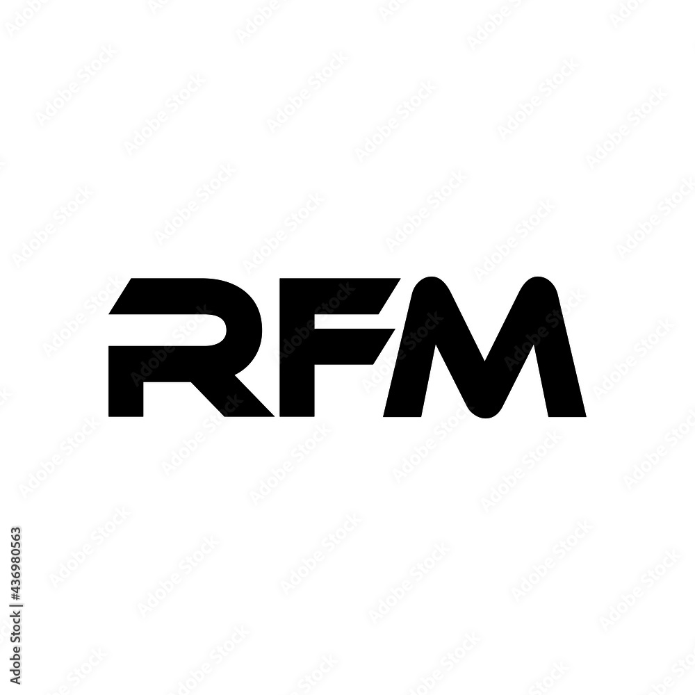RFM letter logo design with white background in illustrator, vector ...