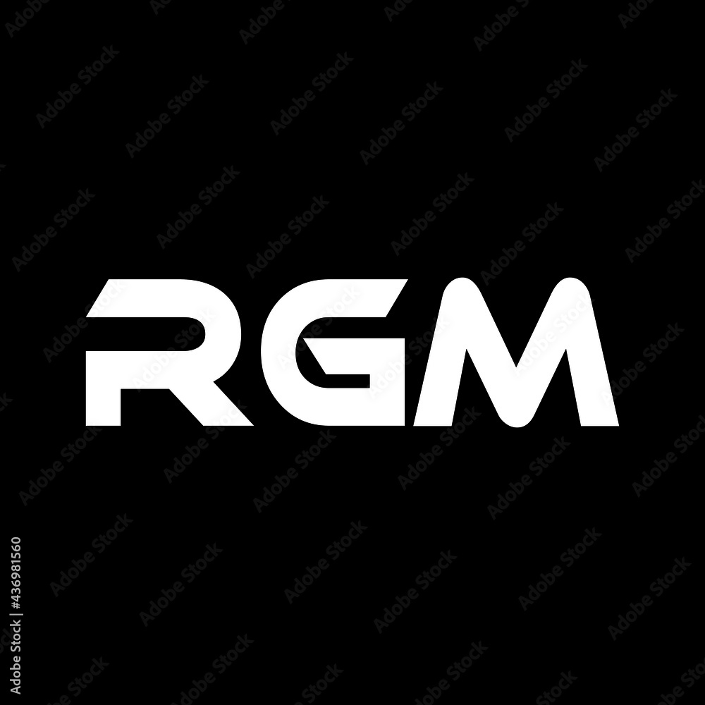 RGM letter logo design with black background in illustrator, vector ...