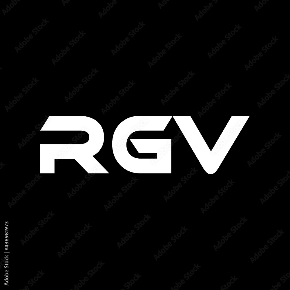 RGV letter logo design with black background in illustrator, vector ...