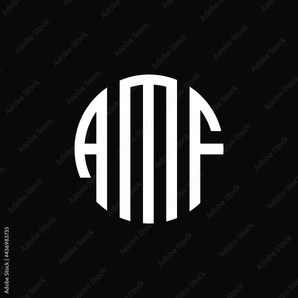 AMF letter logo design. AMF letter in circle shape. AMF Creative three ...