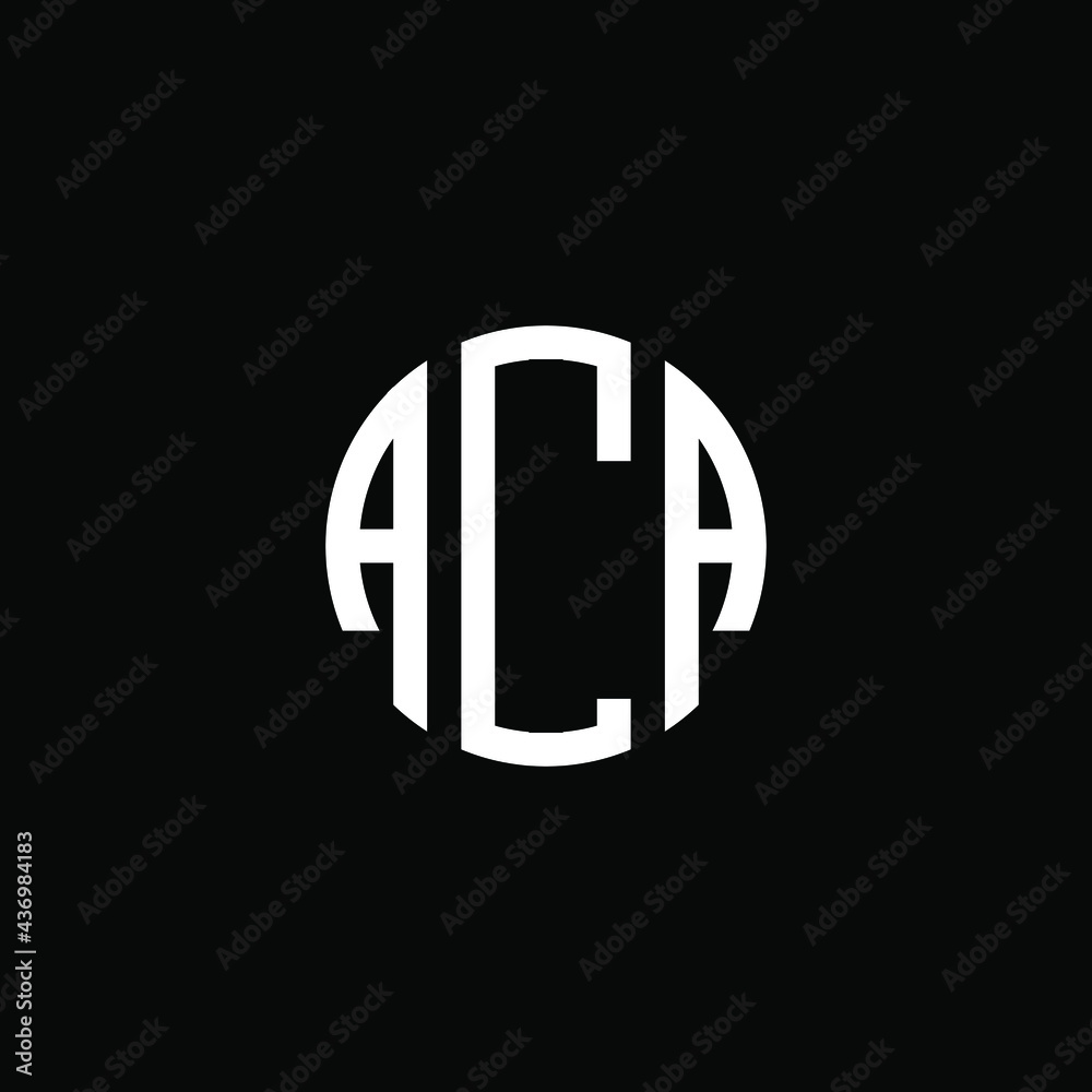 ACA letter logo design. ACA letter in circle shape. ACA Creative three ...