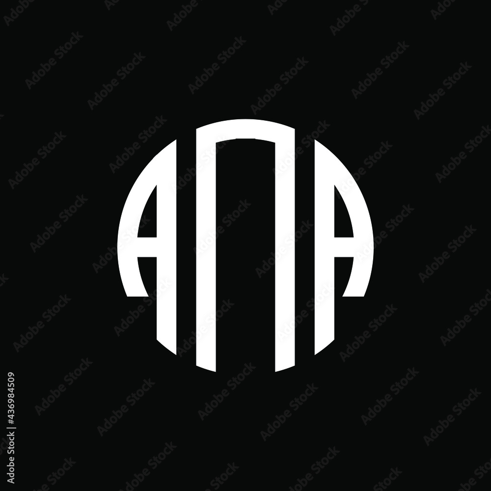 ANA letter logo design. ANA letter in circle shape. ANA Creative three ...