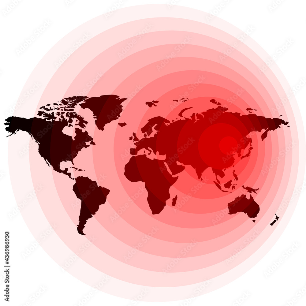 Illustration of the spread of the virus around the world. Coronavirus ...