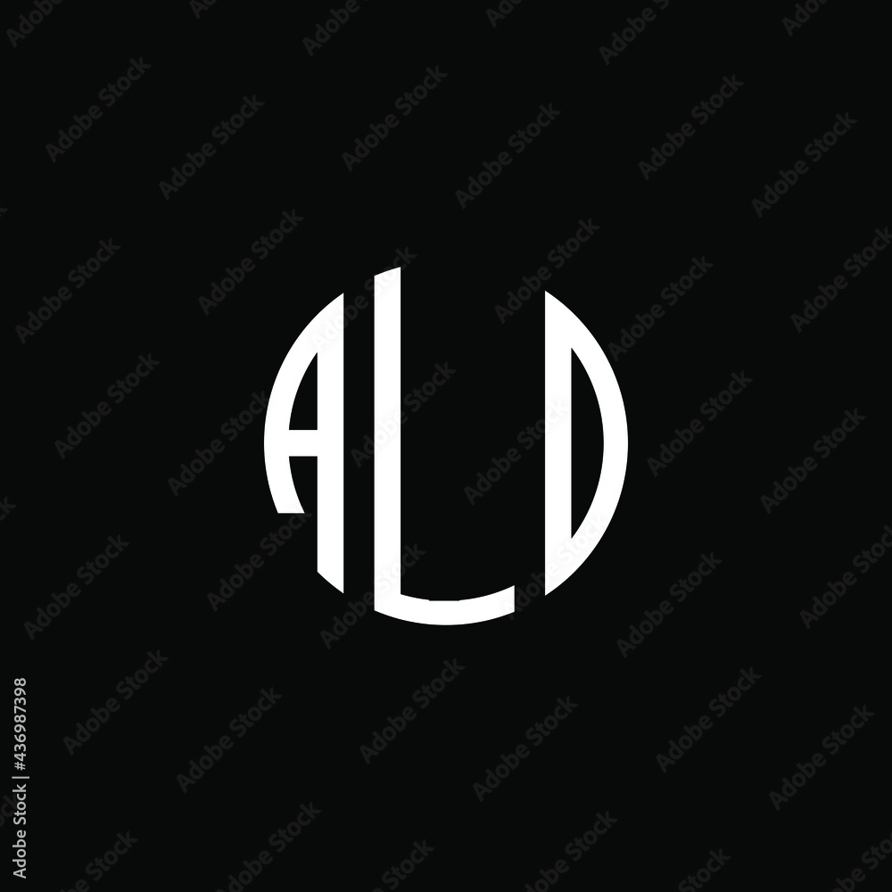 ALD letter logo design. ALD letter in circle shape. ALD Creative three ...