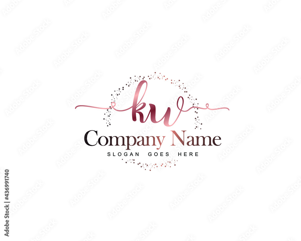 Initial KW Handwriting monogram logo Vector Stock Vector | Adobe Stock