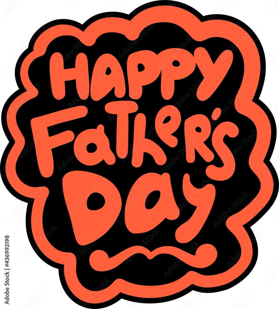 Lettering with a short text in English. Happy day Father. Emblem, logo ...