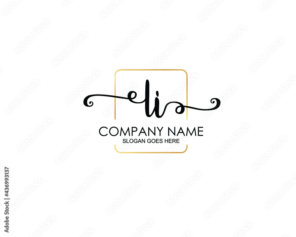 Initial LI Handwriting monogram logo Vector Stock Vector | Adobe Stock