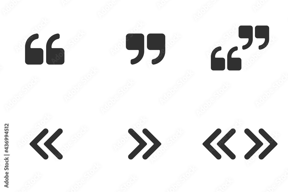 Quotation marks set. Black quotation marks creative inverted geometric ...