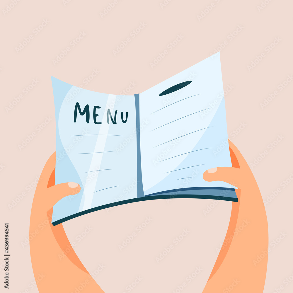 menu for a cafe or restaurant. Vector illustration in cartoon style ...