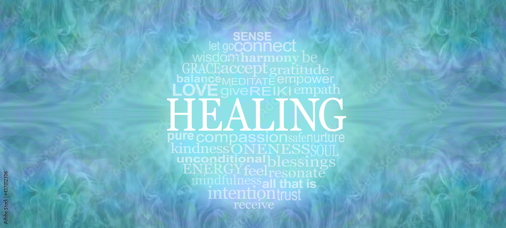 Healing Circle Spiritual Words Message Banner - beautiful symmetrical ...