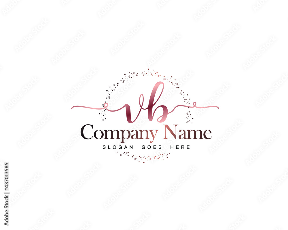 Initial VB Handwriting monogram logo Vector Stock Vector | Adobe Stock