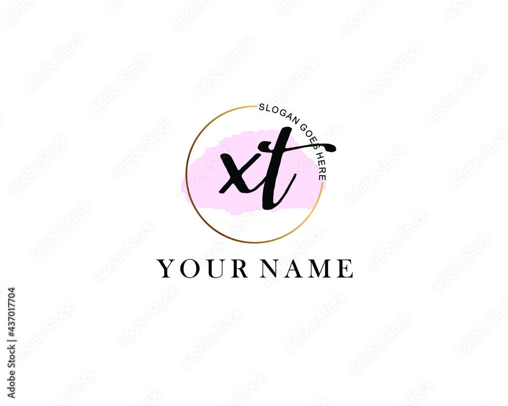 Initial XT Handwriting monogram logo Vector Stock Vector | Adobe Stock