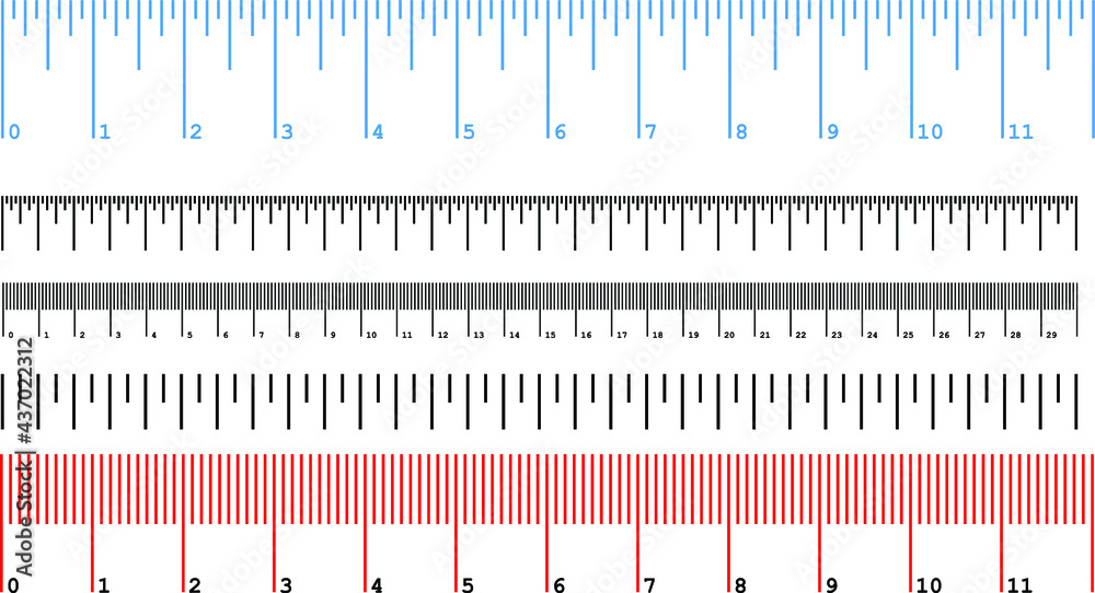 Inch and centimeter ruler vector illustration on a white background ...