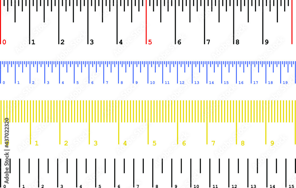 Inch and centimeter ruler vector illustration on a white background ...