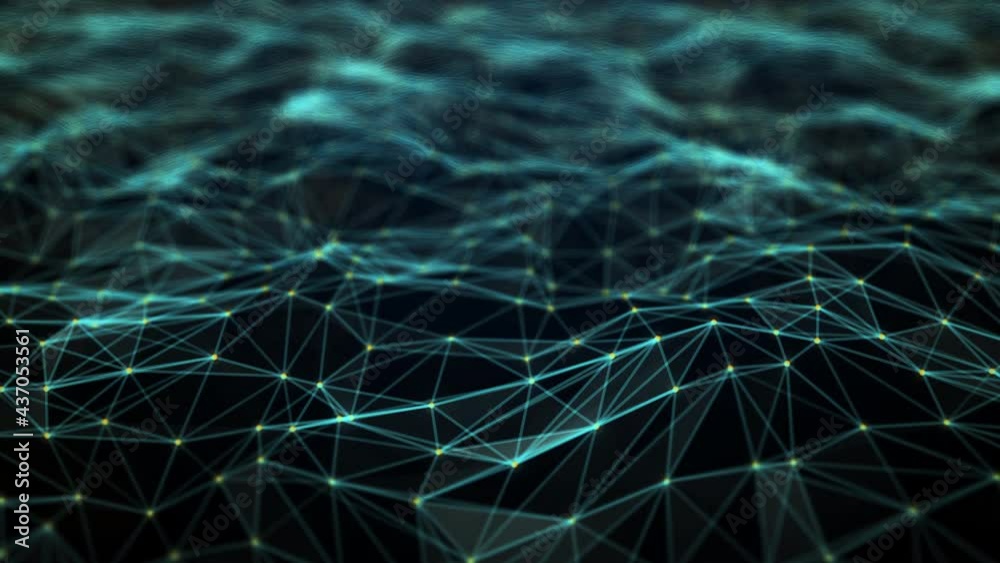 Digital connection wire mesh moving. Abstract seamless looping ...