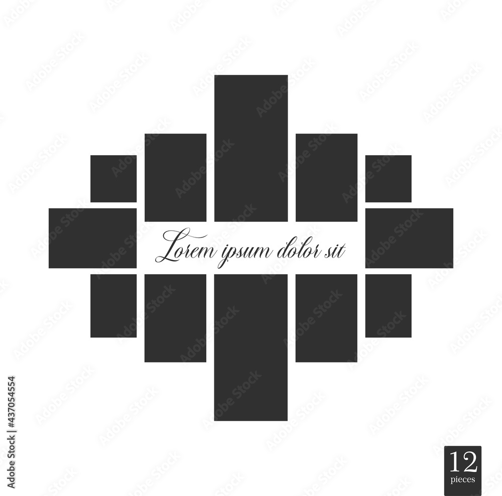 Photo collage frames template for interior design. Family photo collage ...