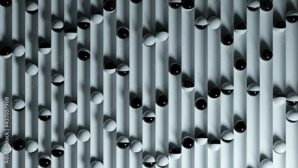 Bright colorful background with rolling balls along the paths. Plastic ...