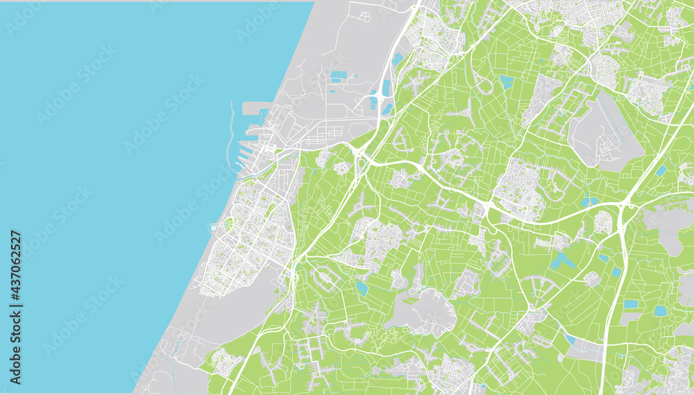 Urban vector city map of Ashdod, Israel, middle east Stock Vector ...