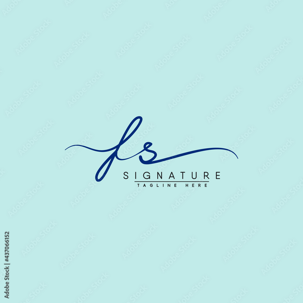 Initial Letter FS Logo - Handwritten Signature Style Logo Stock Vector ...