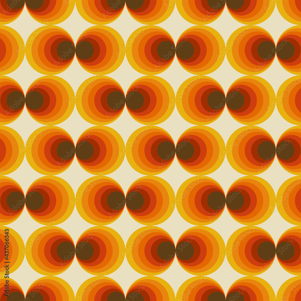 Vector Colorful abstract retro seamless geometric pattern. 70s 60s ...