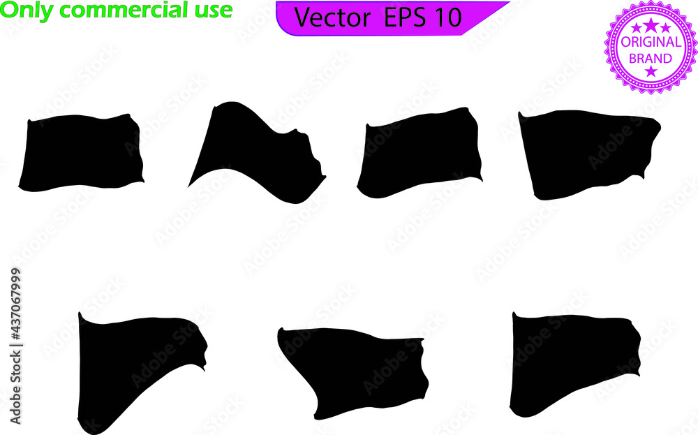 Waving flag template. Clean flag mock up for your design. Empty blank ...